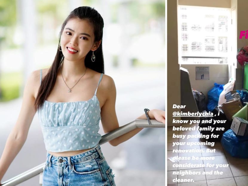 Kimberly Chia Apologises For Cluttering Corridor With Trash After ...