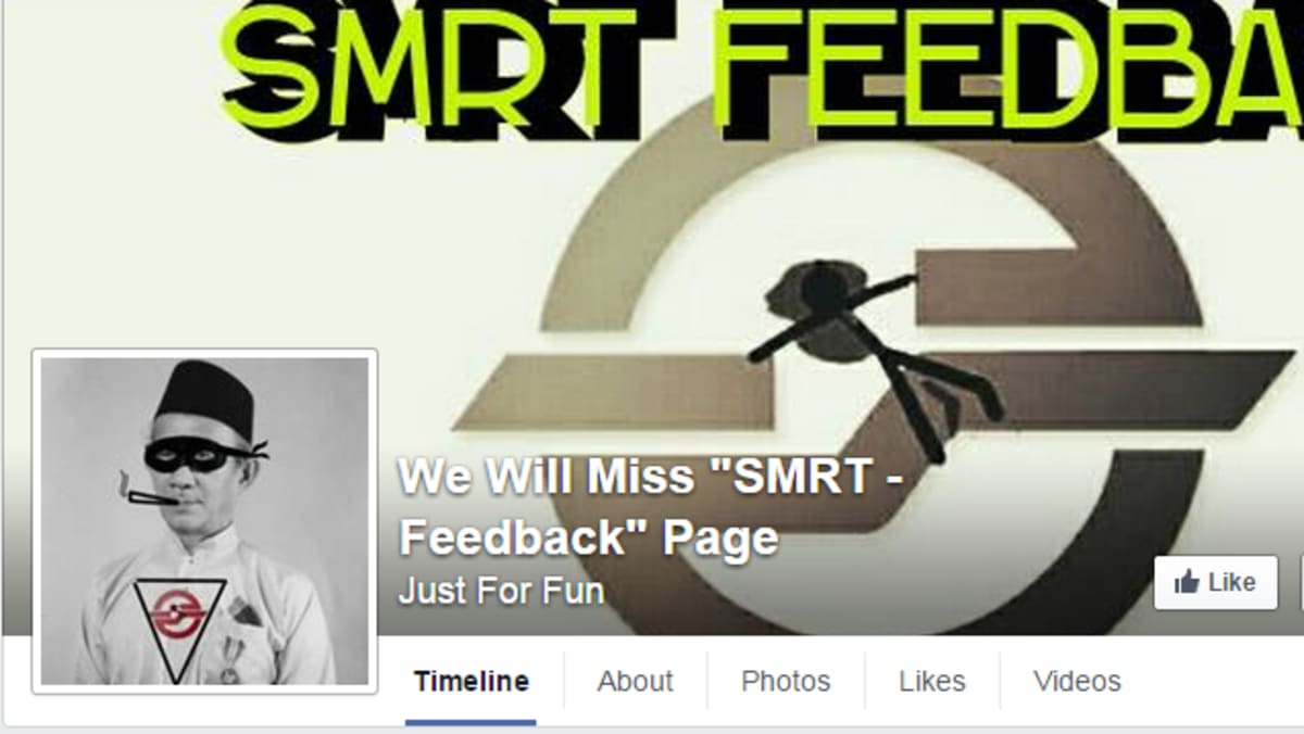 Satirical Facebook page SMRT Ltd (Feedback) page back up - TODAY