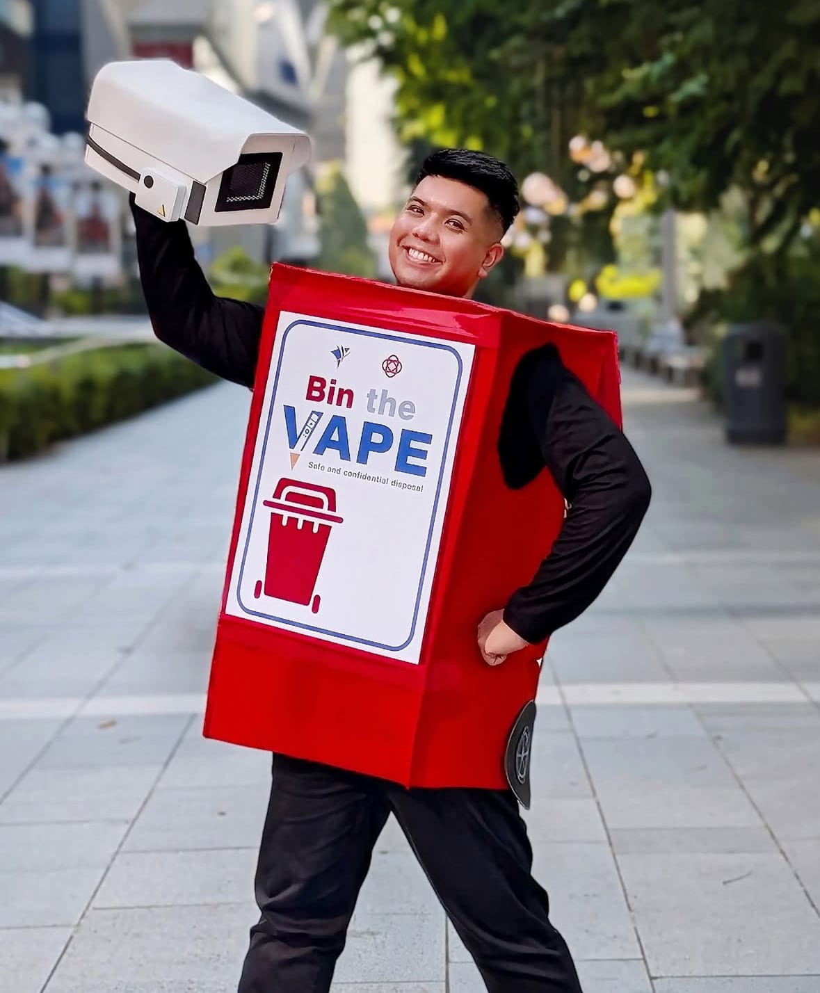 Singapore Content Creator Dresses Up As Vape Bin For Halloween Using ...