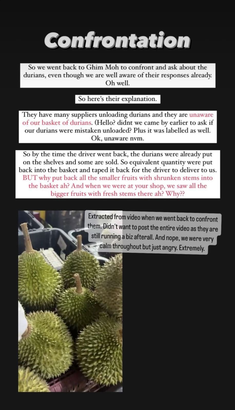 Ah Seng Durian Says Rival Shop Swapped Their Mao Shan Wang With ...