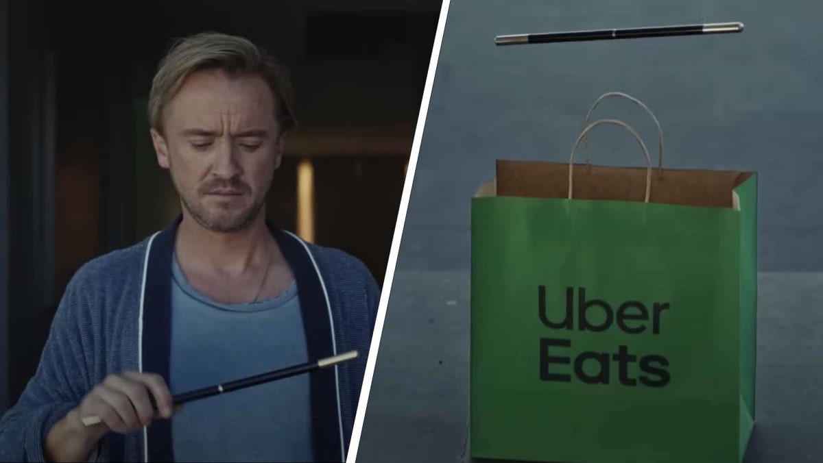 Harry Potter’s Tom Felton mishandles magic wand with disastrous results in funny Uber Eats ad ...