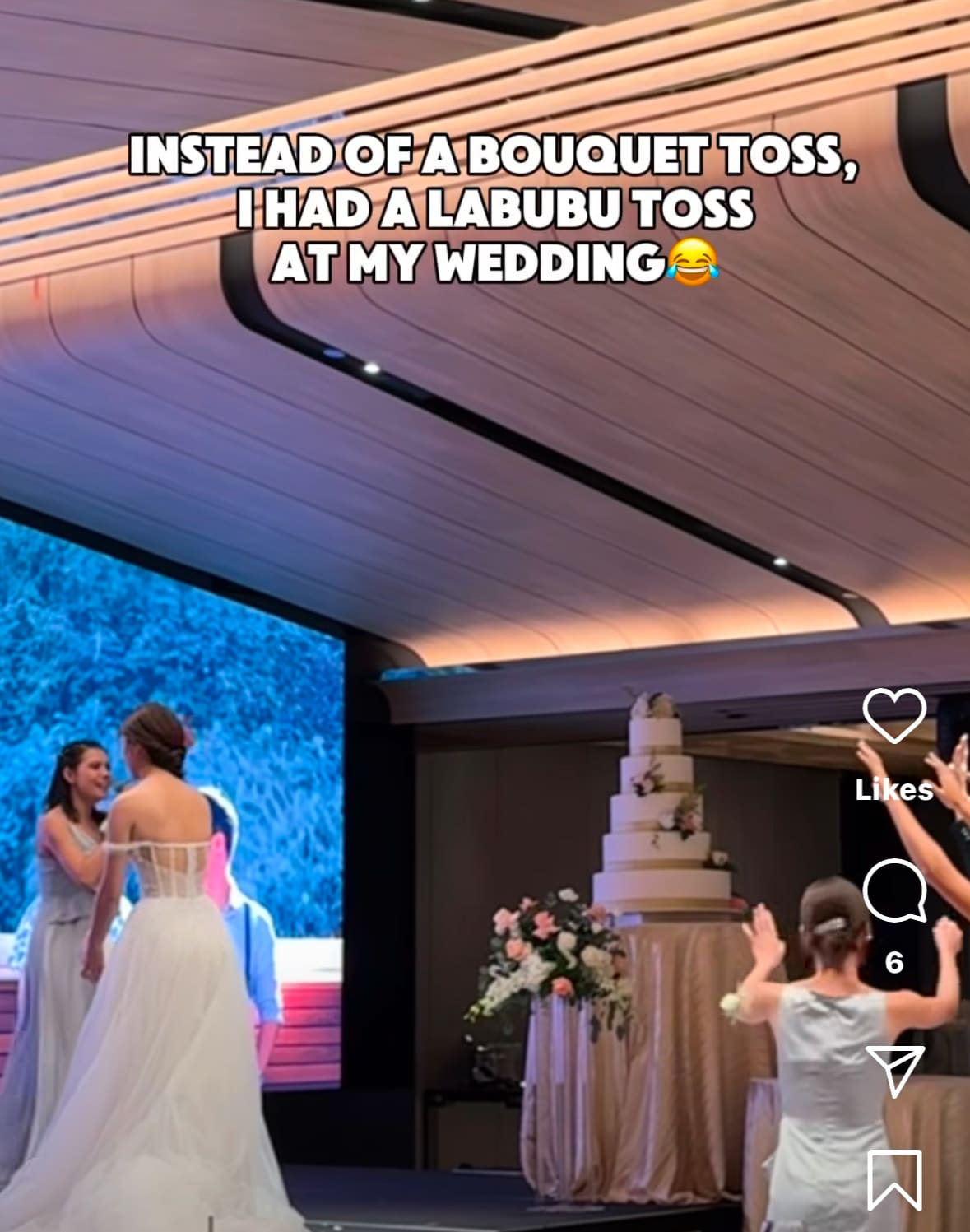 S’pore Bride Throws Labubu Doll For Bouquet Toss Because She Left ...