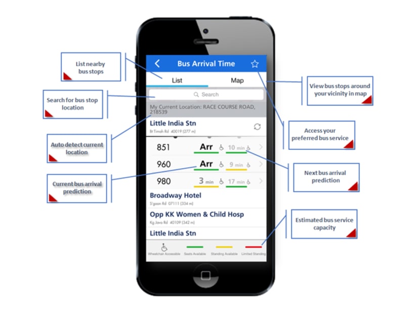 MyTransport.SG app shows space availability on buses, improved arrival ...