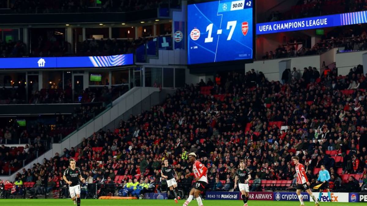 Rampant Arsenal thrash PSV 7-1 away in Champions League rout - CNA