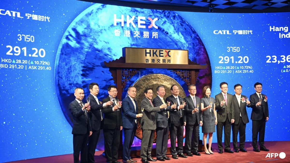 China's battery giant CATL surges 16% on Hong Kong debut in world's biggest IPO this year - CNA