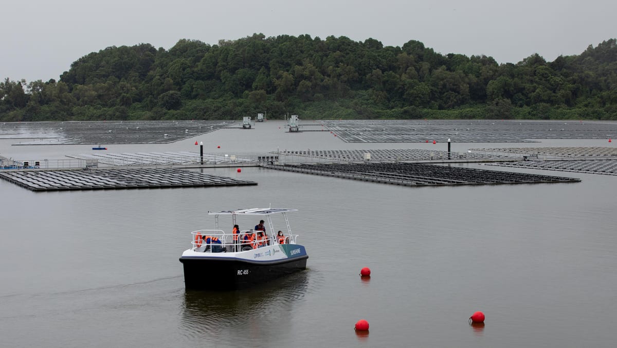 Tengeh Reservoir floating solar farm opens with 122,000 panels that will power S'pore's 5 water ...