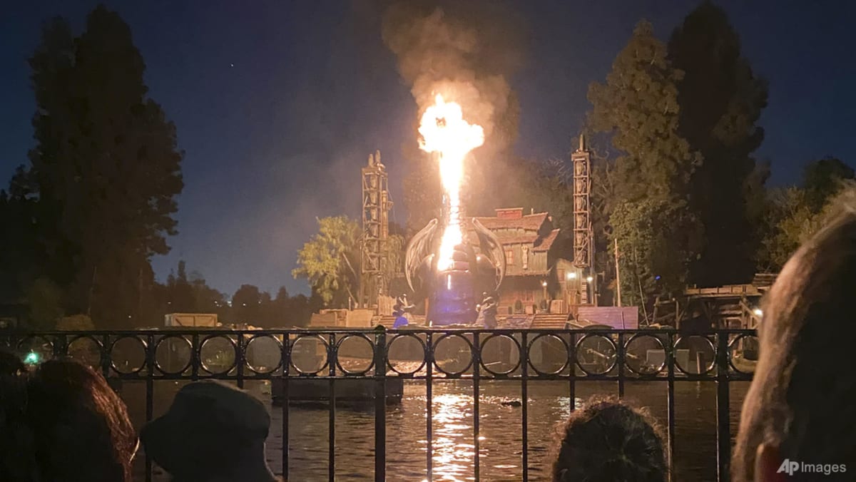 Dragon bursts into flames during Disneyland's popular Fantasmic! show ...