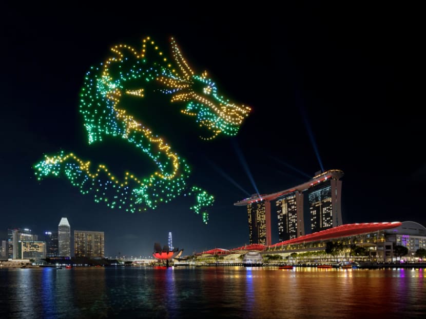 Dragon made up of 1 500 drones to light up Marina Bay sky in February CNA Lifestyle