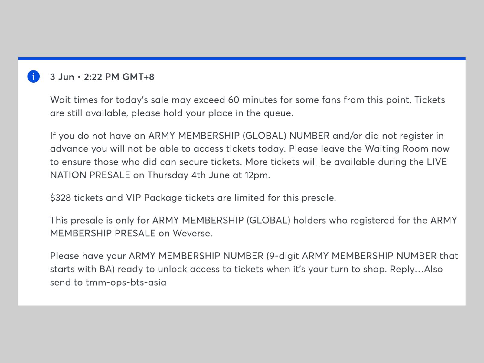 BTS Arirang Singapore tickets: Some fans snag seats in 10 minutes ...