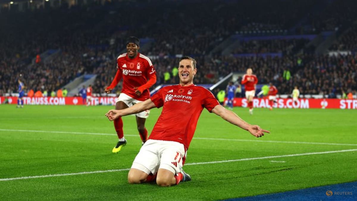 Wood brace earns Nottingham Forest 3-1 derby win at Leicester - CNA