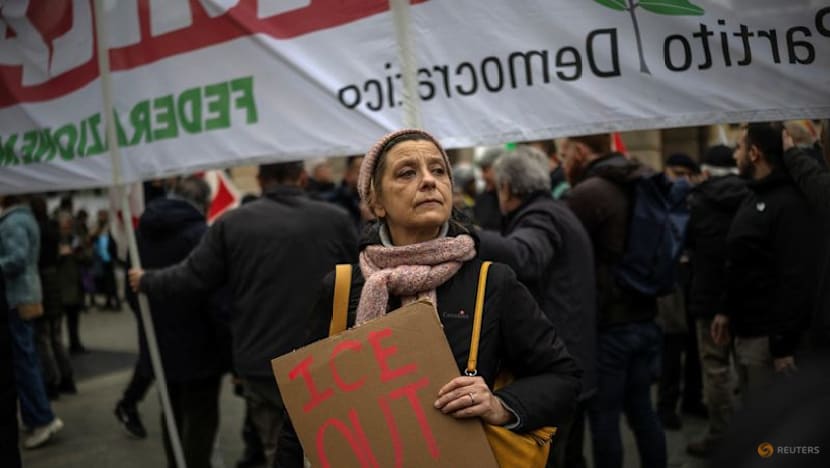 Hundreds protest in Milan over US ICE role in Games security - CNA