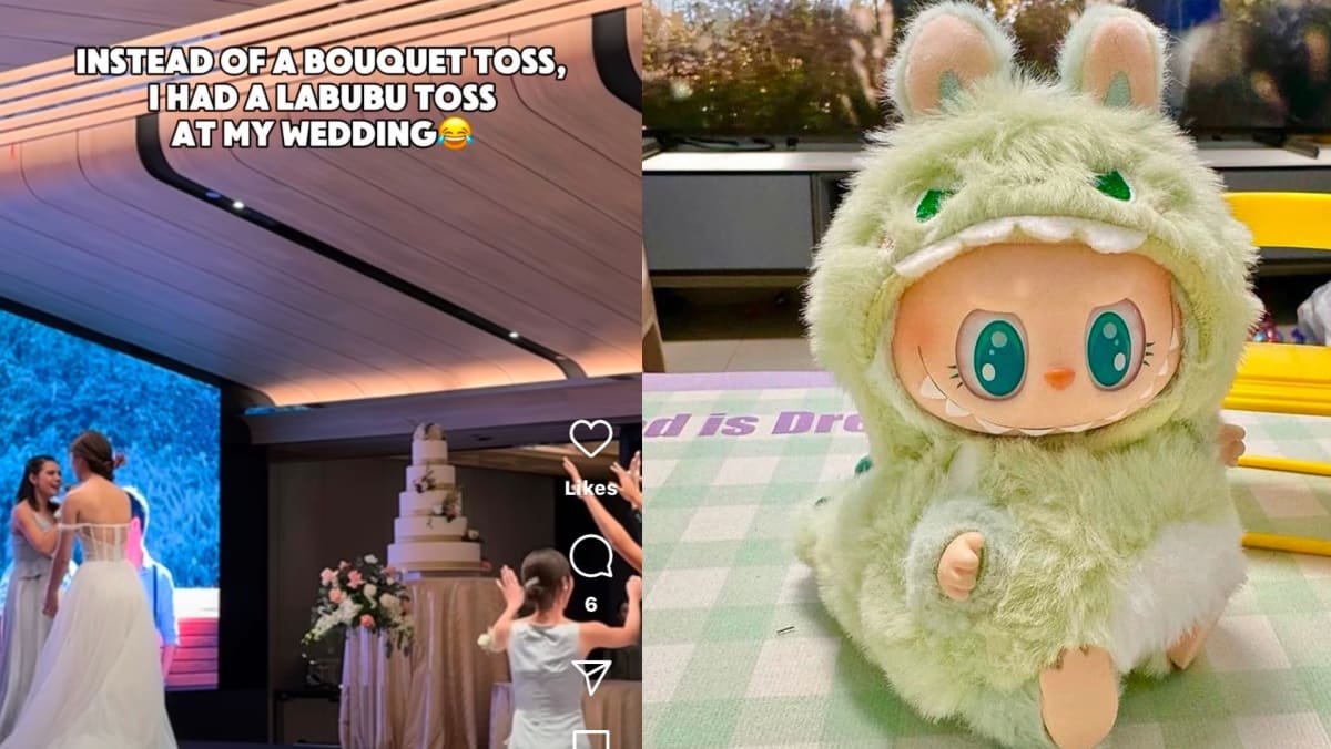 S’pore Bride Throws Labubu Doll For Bouquet Toss Because She Left ...
