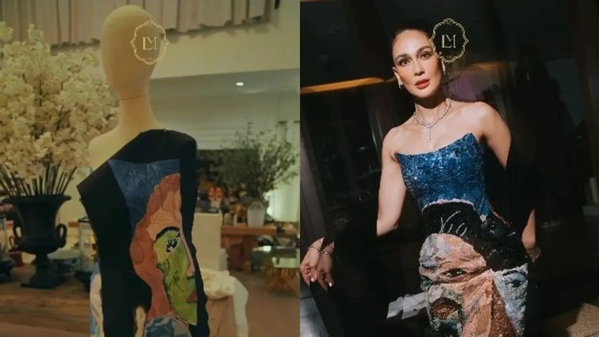 Kisah penuh haru lukisan sang ayah jadi gaun resepsi pernikahan Luna ...