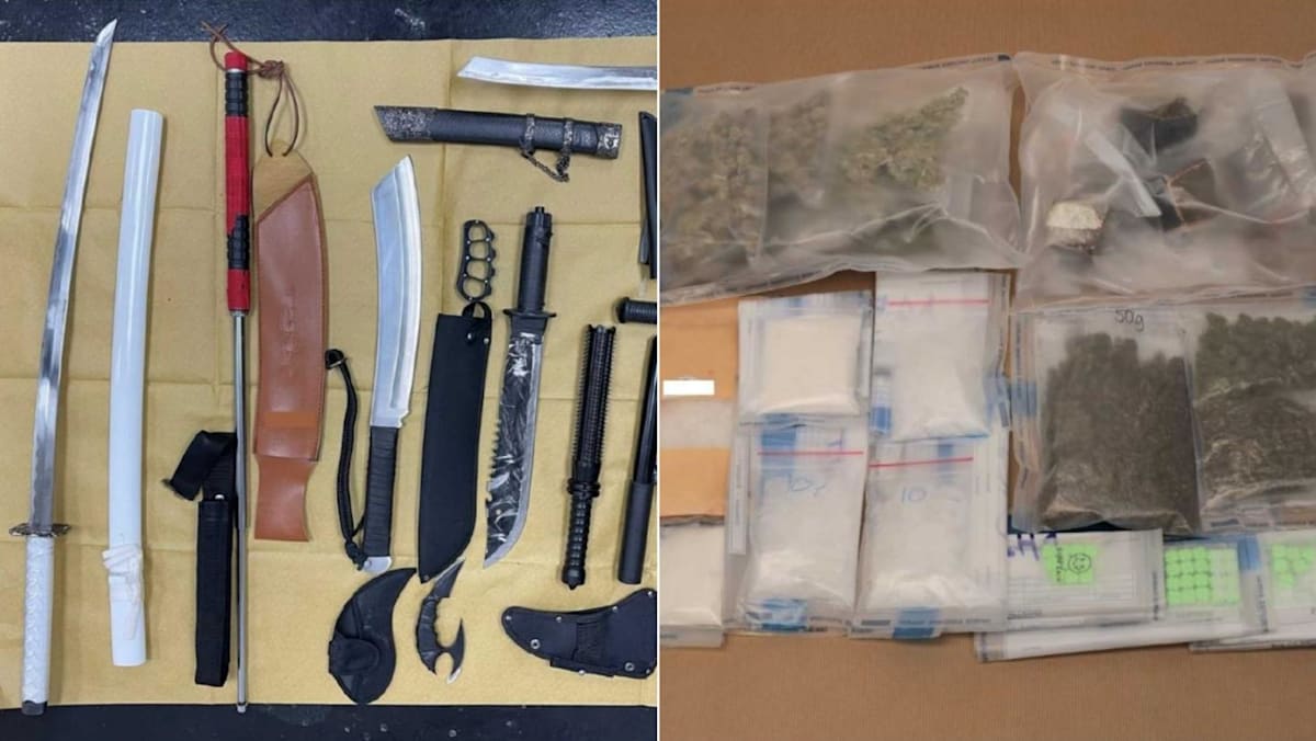 Weapons including swords, machetes seized during drug raid in Ubi - CNA