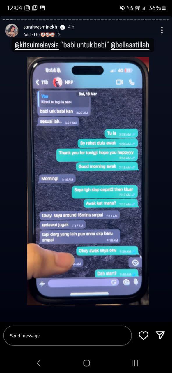 Sarah Yasmine exposes romantic texts said to be between Singaporean ...