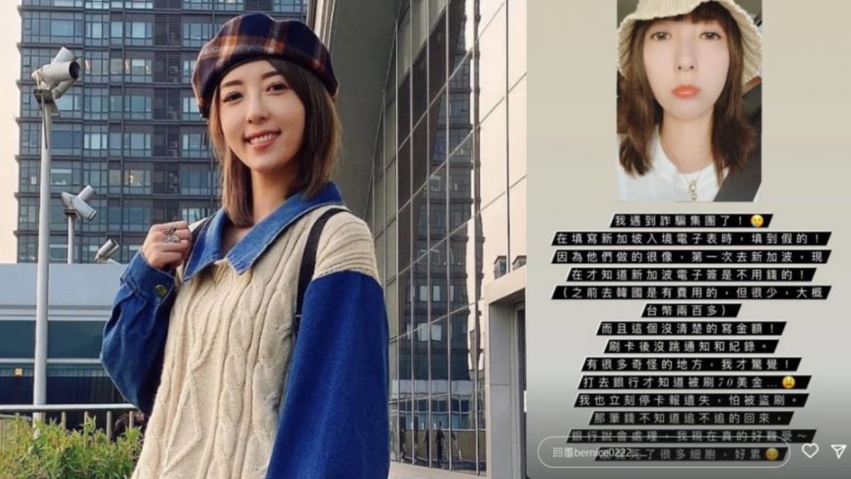 Taiwanese actress Deborah Tsai paid S$93 for a Singapore arrival card ...