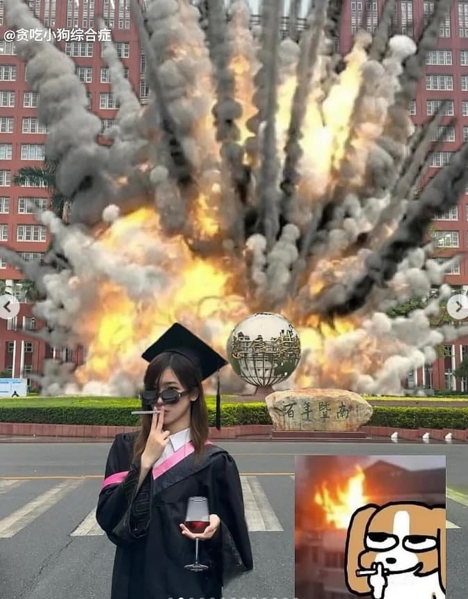 Chinese Uni Grads Take Unhinged Graduation Photos, Recreating Iconic ...