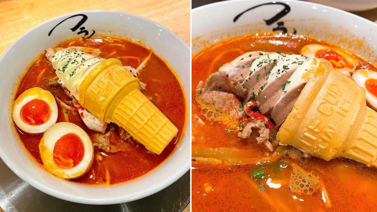 Japanese Restaurant Offers Spicy Ramen With A Whole Soft Serve Cone ...