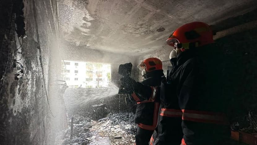 About 50 people evacuated after fire breaks out in Bedok flat - CNA