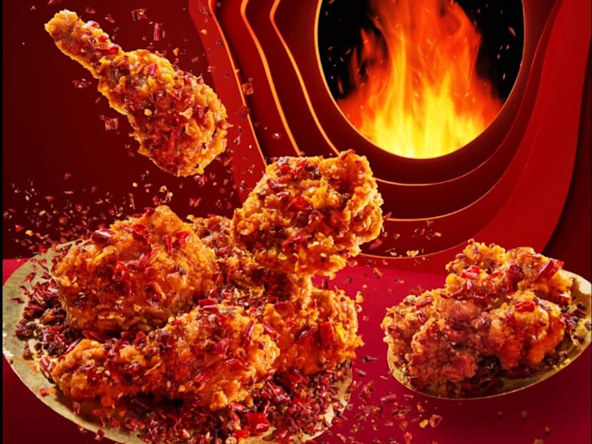 KFC Singapore launching Sichuan mala chicken and fortune cat blind ...