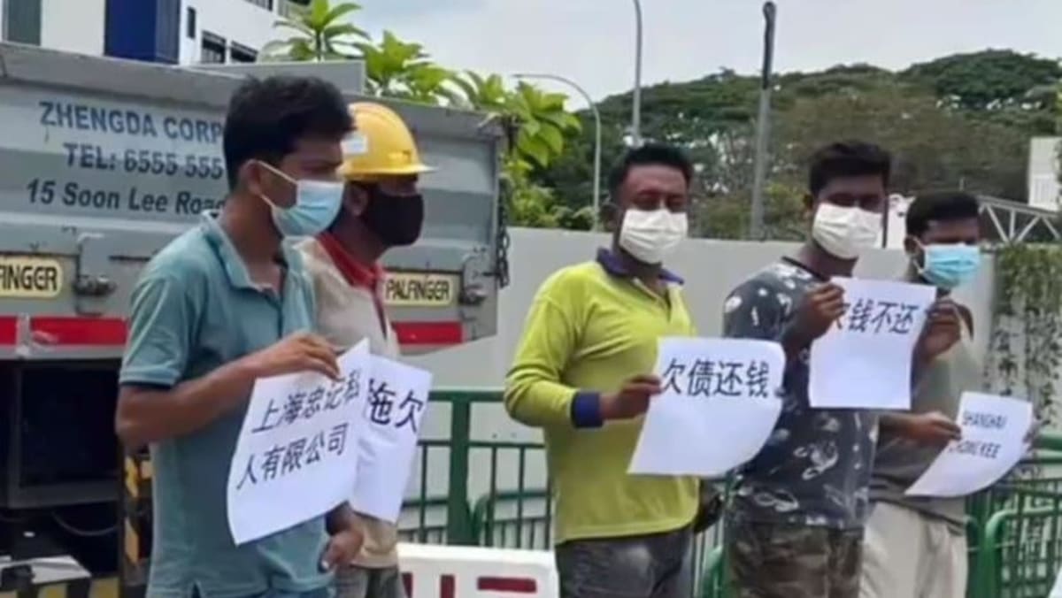 Ang Mo Kio worker protest: MOM probes 2 building firms, helps 5 workers ...