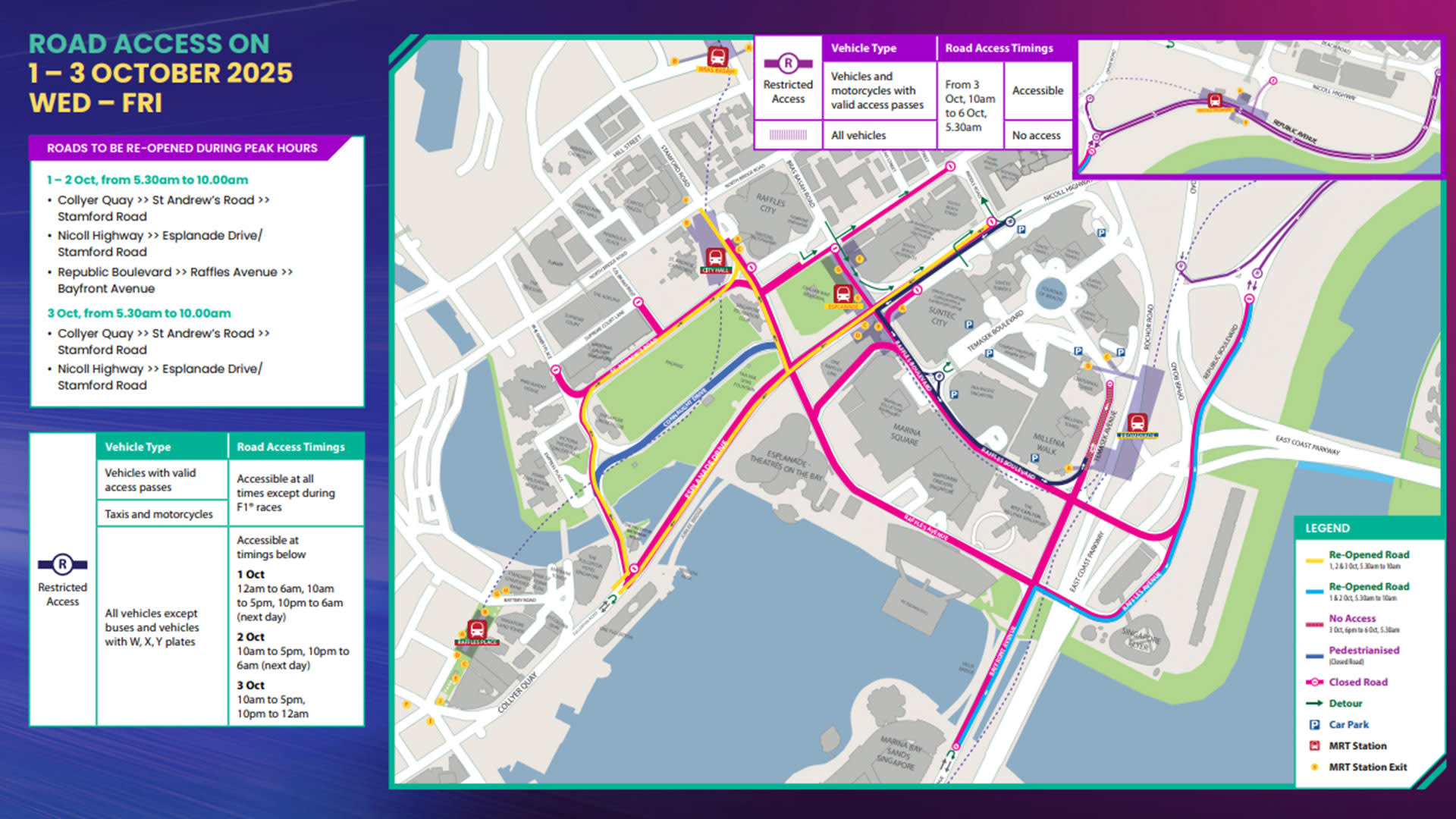 F1 Road Closures In Singapore: Road Diversions, Extended Train Services ...